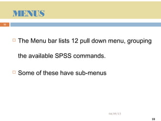 Introduction to spss 18 | PPT