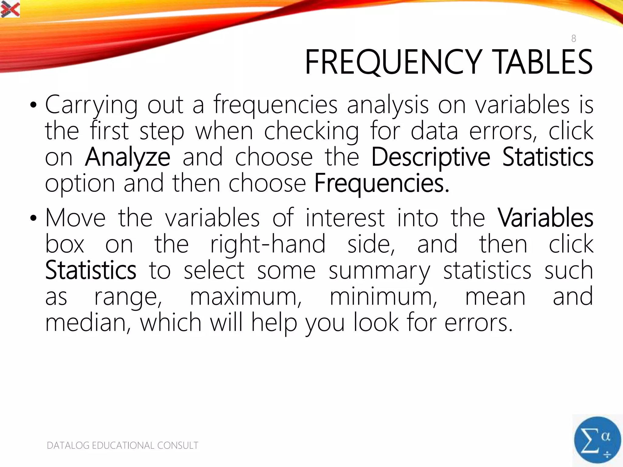 Introduction to spss 2 | PPTX