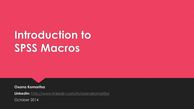 Introduction To Spss Macros Pdf Programming Languages Computing