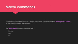 Introduction to SPSS macros | PDF | Programming Languages | Computing