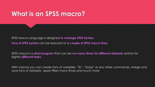 Introduction to SPSS macros | PDF | Programming Languages | Computing