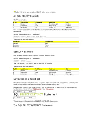 Introduction to sql | DOC