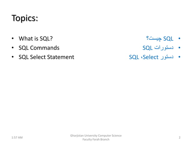 Introduction to sql_01 | PPTX | Databases | Computer Software and Applications