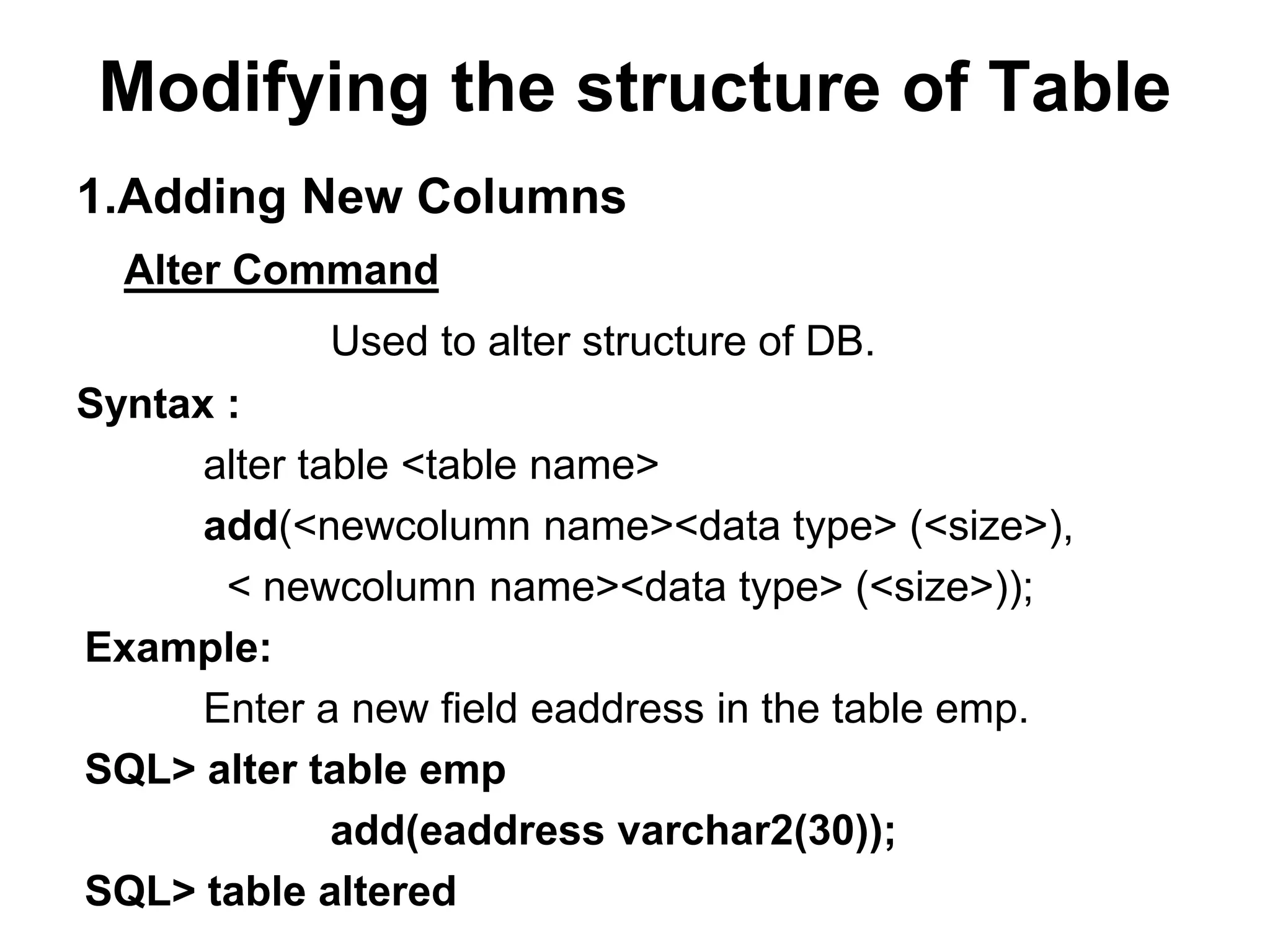 Introduction To Sql Ppt