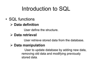 Introduction to (sql) | PPTX
