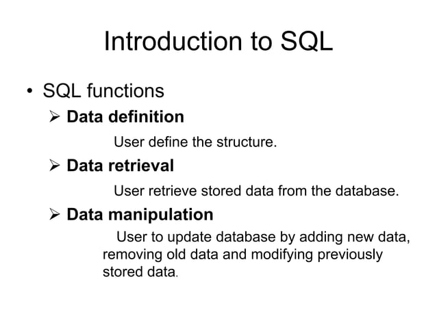 Introduction To Sql Ppt 5066