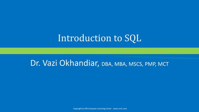 Introduction to SQL | PPTX