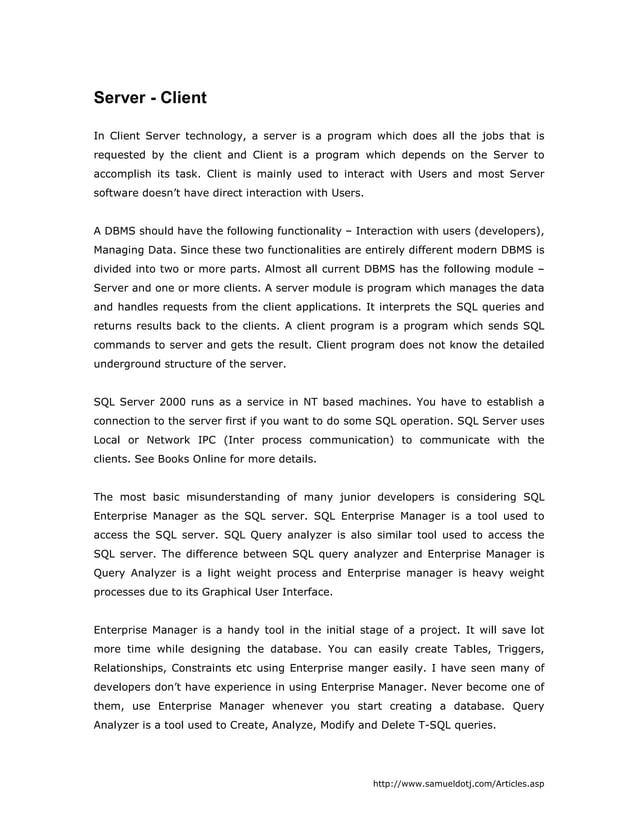 Introduction to sql server | PDF