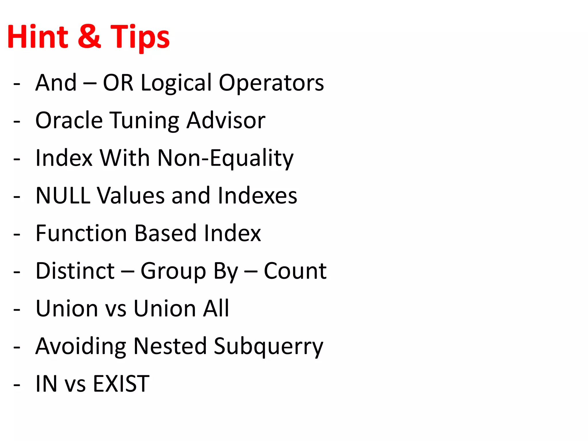 Introduction to SQL Tuning | PPTX