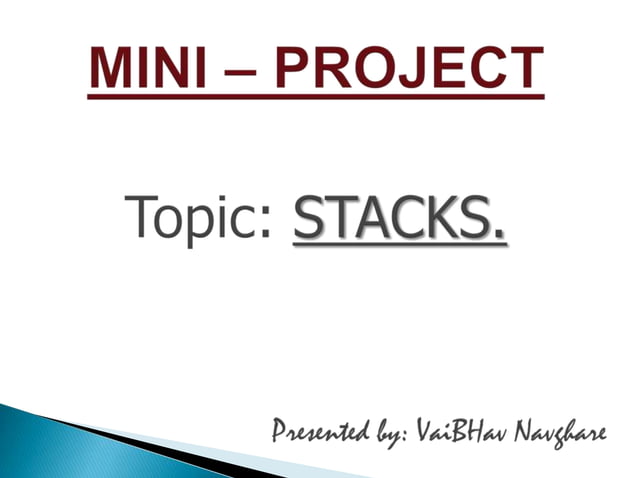 Introduction to stack | PPTX