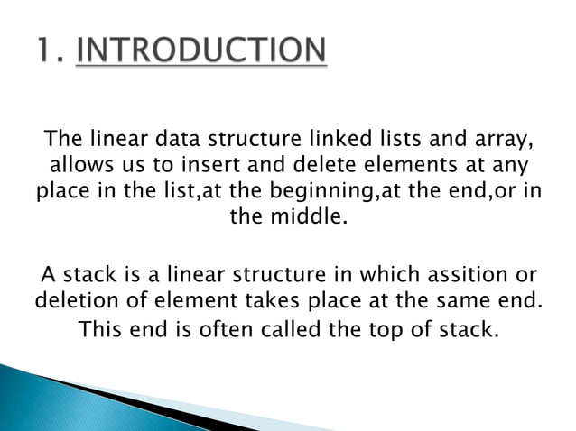 Introduction to stack | PPTX