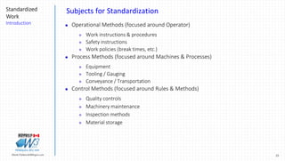 Introduction to Standardized Work | PPTX