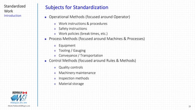 Introduction to Standardized Work | PPTX