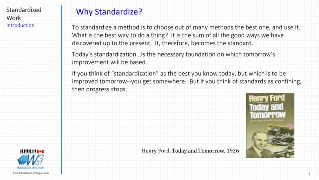 Introduction to Standardized Work | PPTX