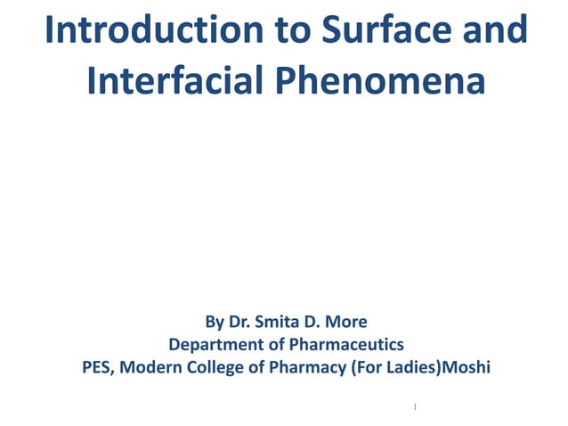 Introduction to Surface and Interfacial Tension | PPTX | Chemistry ...