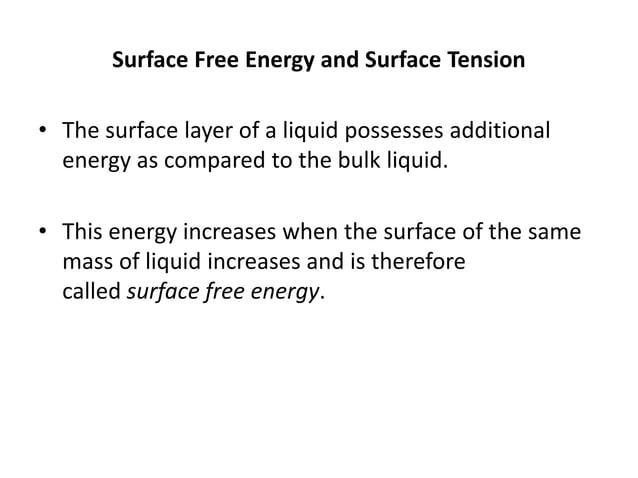 Introduction to Surface and Interfacial Tension | PPTX | Chemistry ...