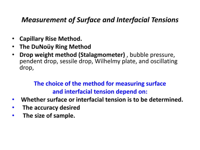 Introduction to Surface and Interfacial Tension | PPTX | Chemistry ...