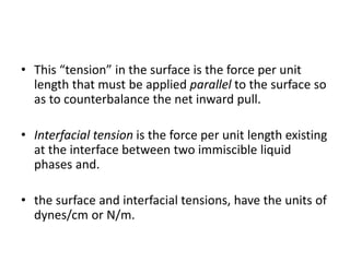 Introduction to Surface and Interfacial Tension | PPTX