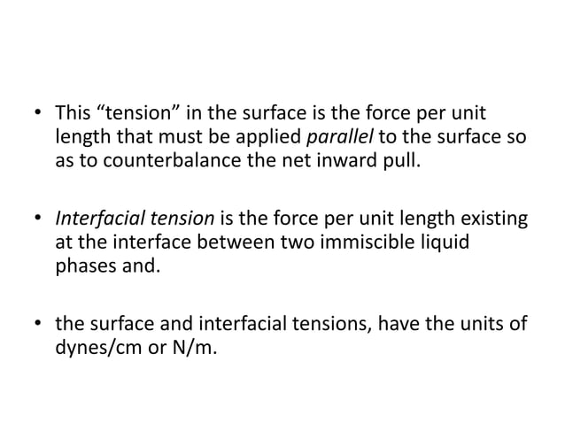 Introduction to Surface and Interfacial Tension | PPTX | Chemistry ...