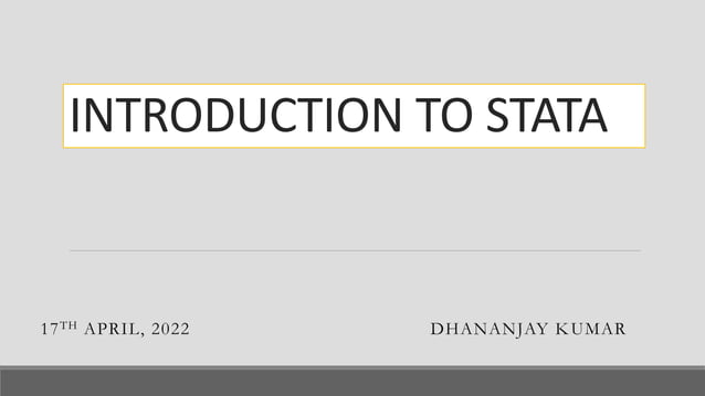 INTRODUCTION TO STATA.pptx | Programming Languages | Computing