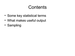 Introduction to statistical terms | PPT