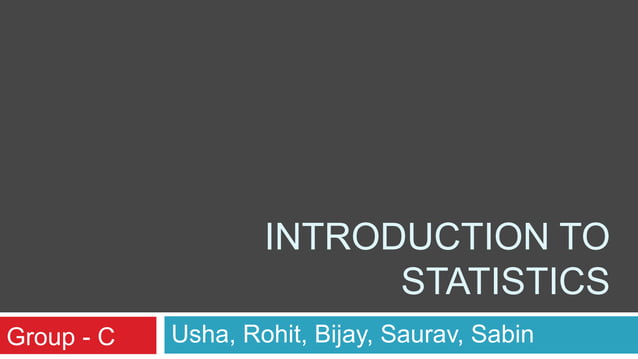 Introduction to Statistics | PPT