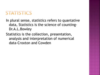 Introduction to statistics | PPT