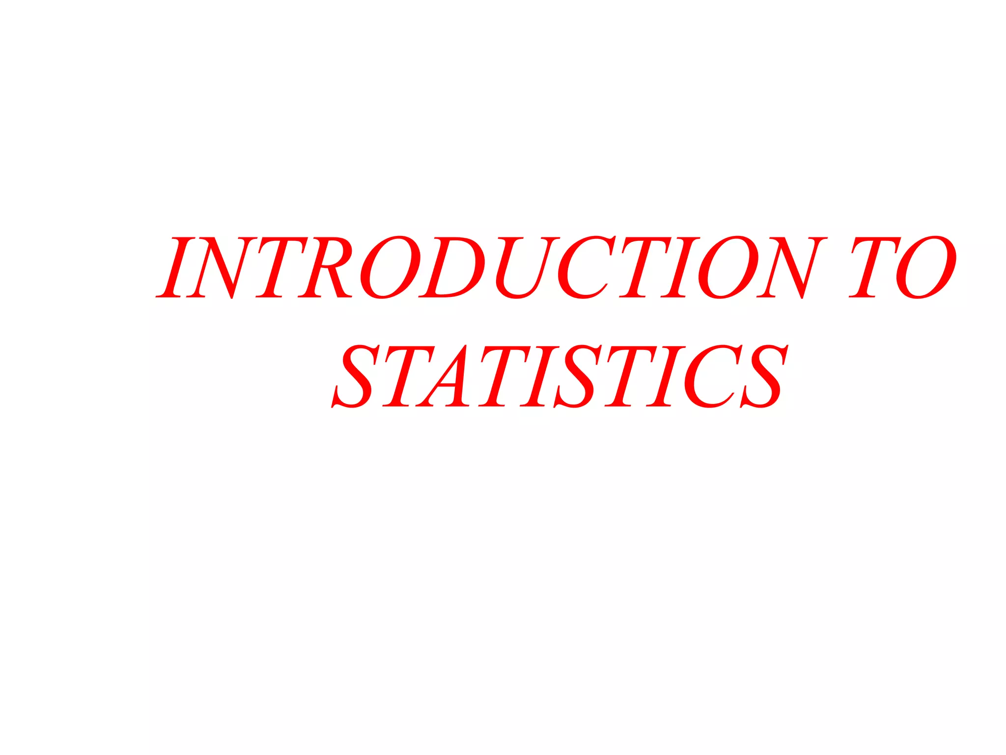 Introduction to statistics | PPT