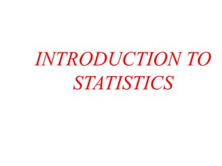 Introduction to statistics | PPT