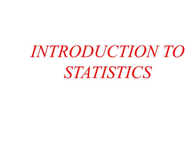 Introduction to statistics | PPT