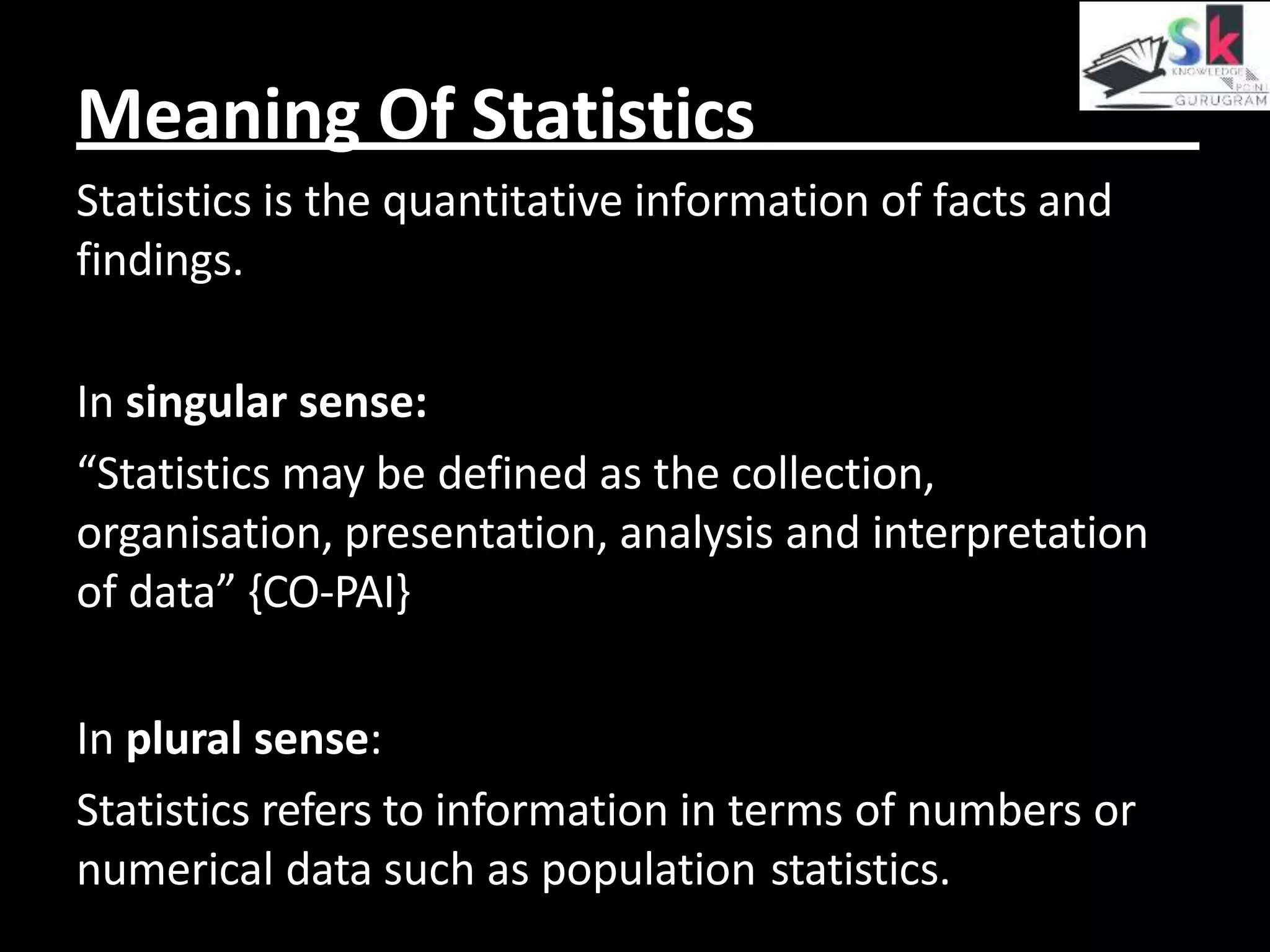 Introduction to statistics class 11 cbse by sanjay sir | PPTX