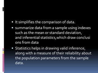 Introduction to statistics by Rehman Ali and its group | PPT