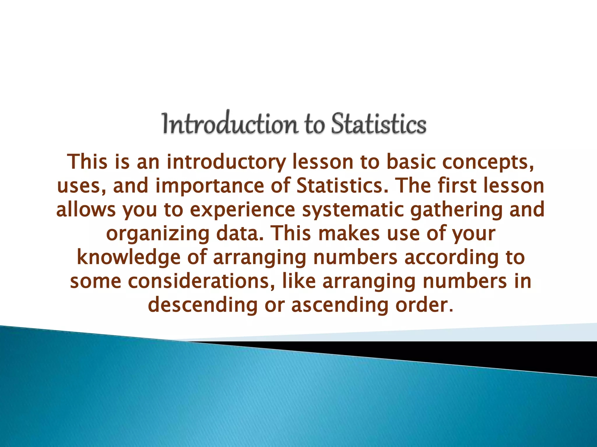 Introduction to statistics | PPT