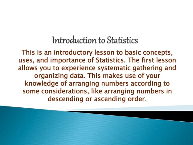 Introduction to statistics | PPT