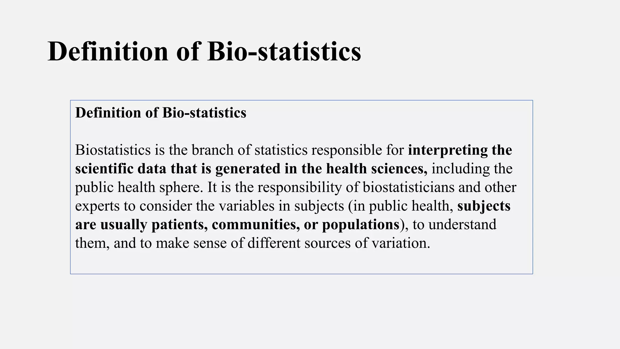 Introduction to statistics in health care | PPTX
