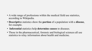 Introduction to statistics in health care | PPTX