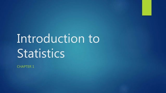 Introduction to statistics | PPT