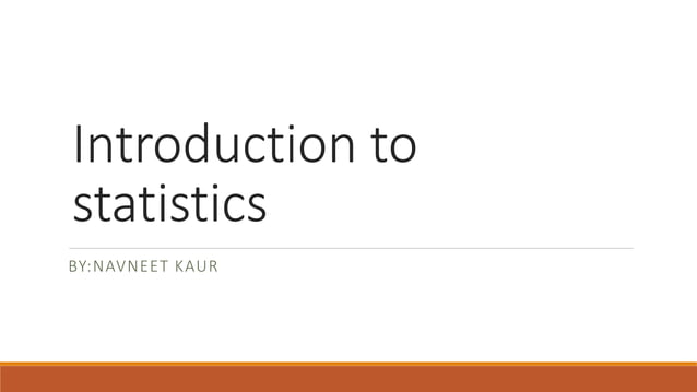 Introduction to statistics | PPTX
