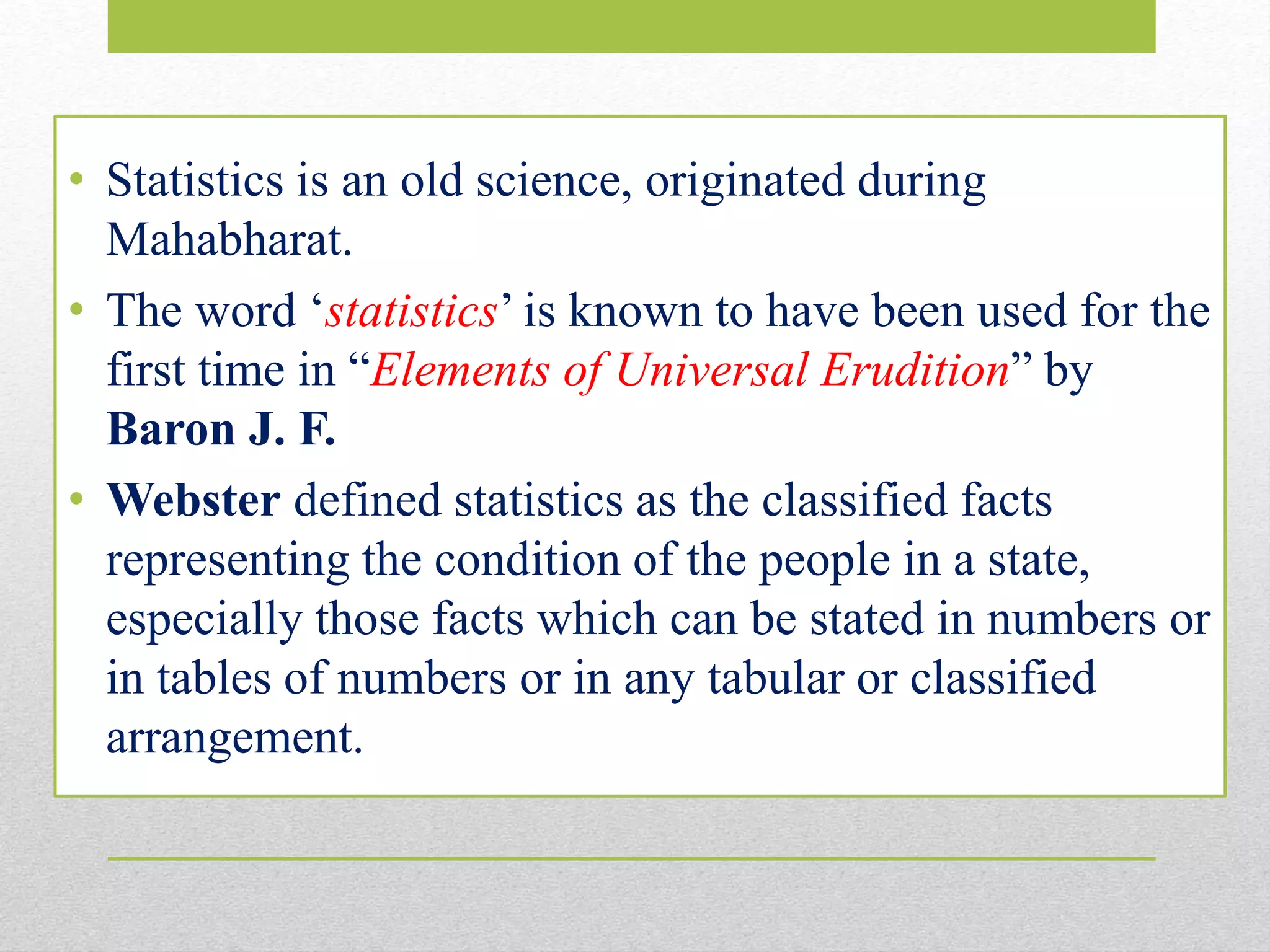 #1 Introduction to statistics | PPTX | Science