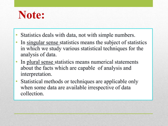 #1 Introduction to statistics | PPT