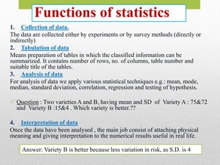 #1 Introduction to statistics | PPTX | Science