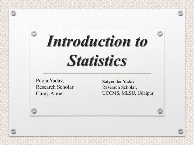 Introduction to statistics | PPTX