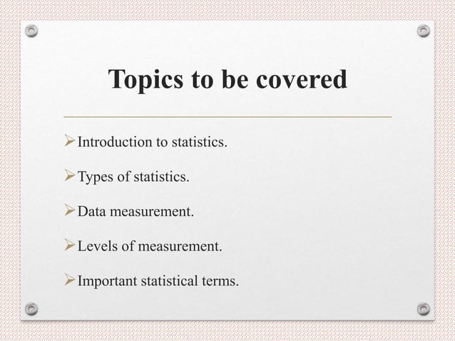 Introduction to statistics | PPTX