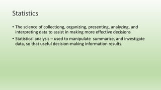 Introduction to statistics | PPTX | Science