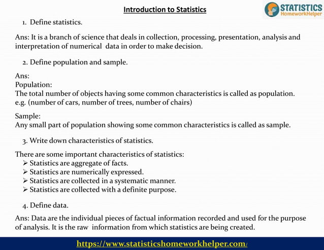 Introduction to Statistics | PPT
