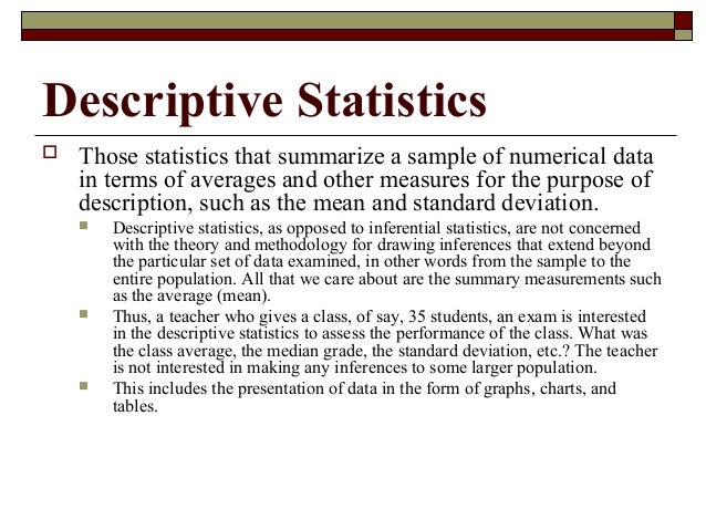 Introduction to statistics 2013