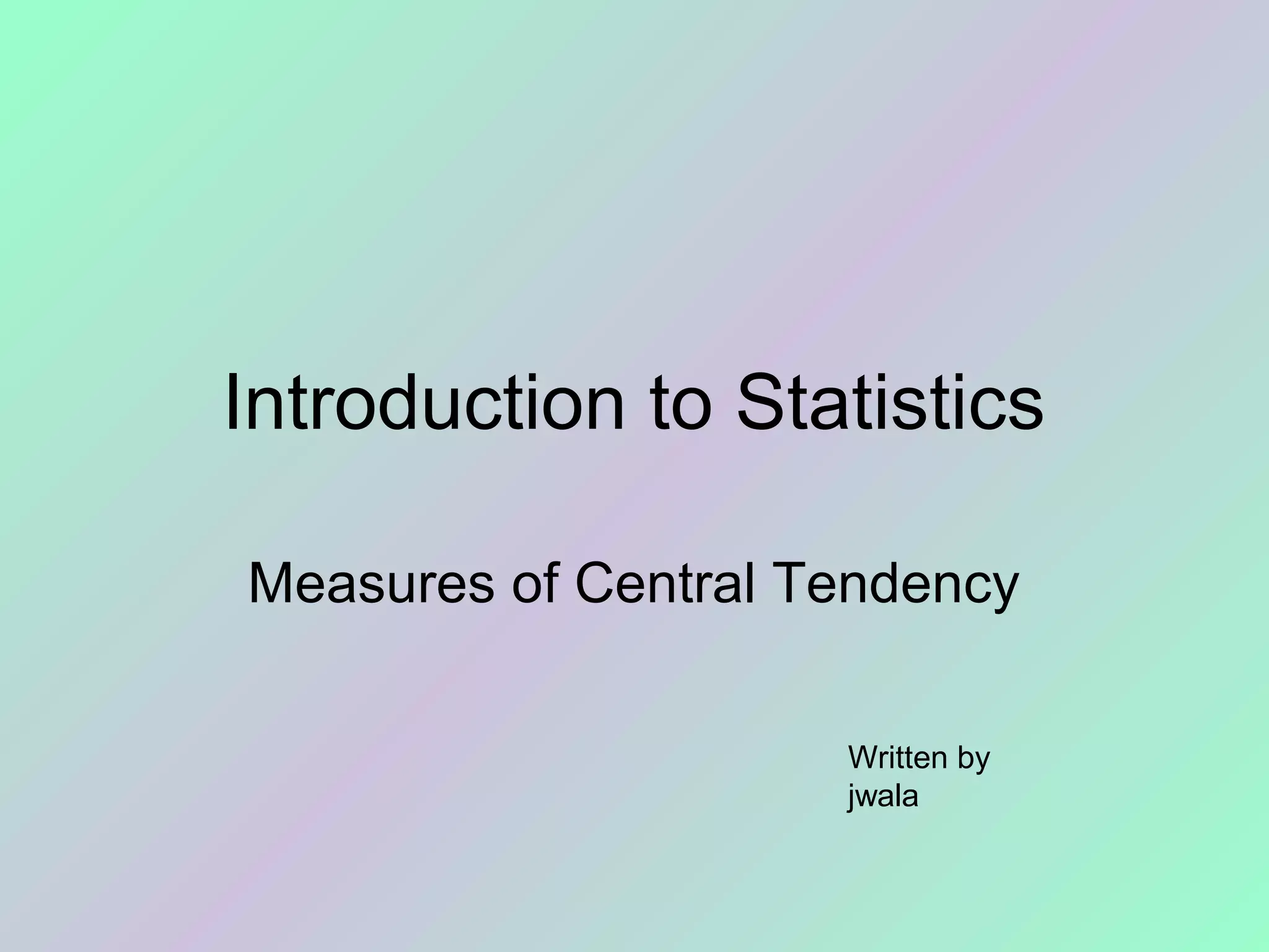 Introduction to statistics | PPT