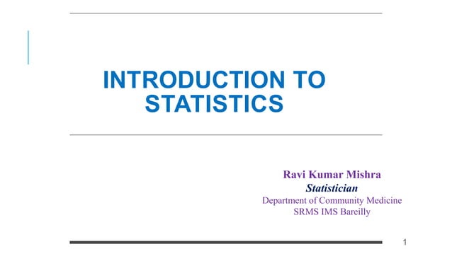 Introduction to Statistics for medical students.pptx | Science