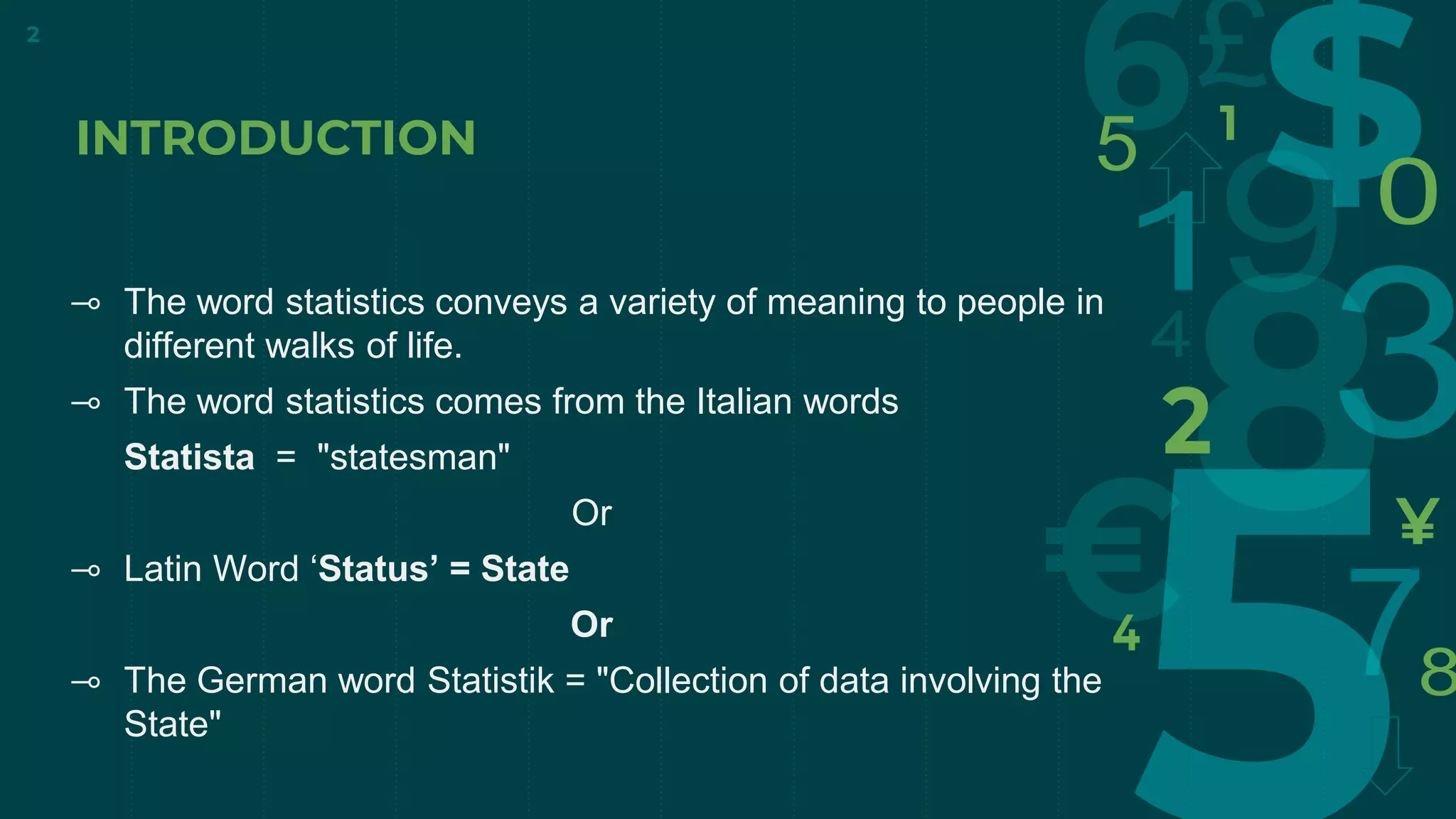 Introduction to statistics for social sciences 1 | PPTX