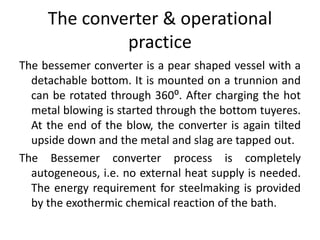 Introduction to steel making processes | PPTX